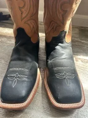 Justin Boots | Shoes | Justin Boots Twotone Black Foot With Tan Shaft ...